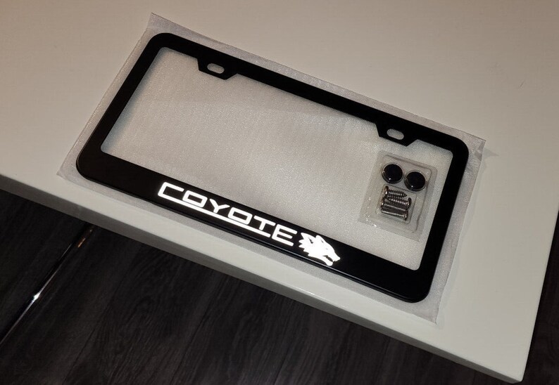 Reflective Mustang Coyote Badge Black Stainless Steel License - Etsy