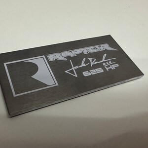 Custom F150 Raptor Roush Signature Plaque Emblem Badge for Interior or ...