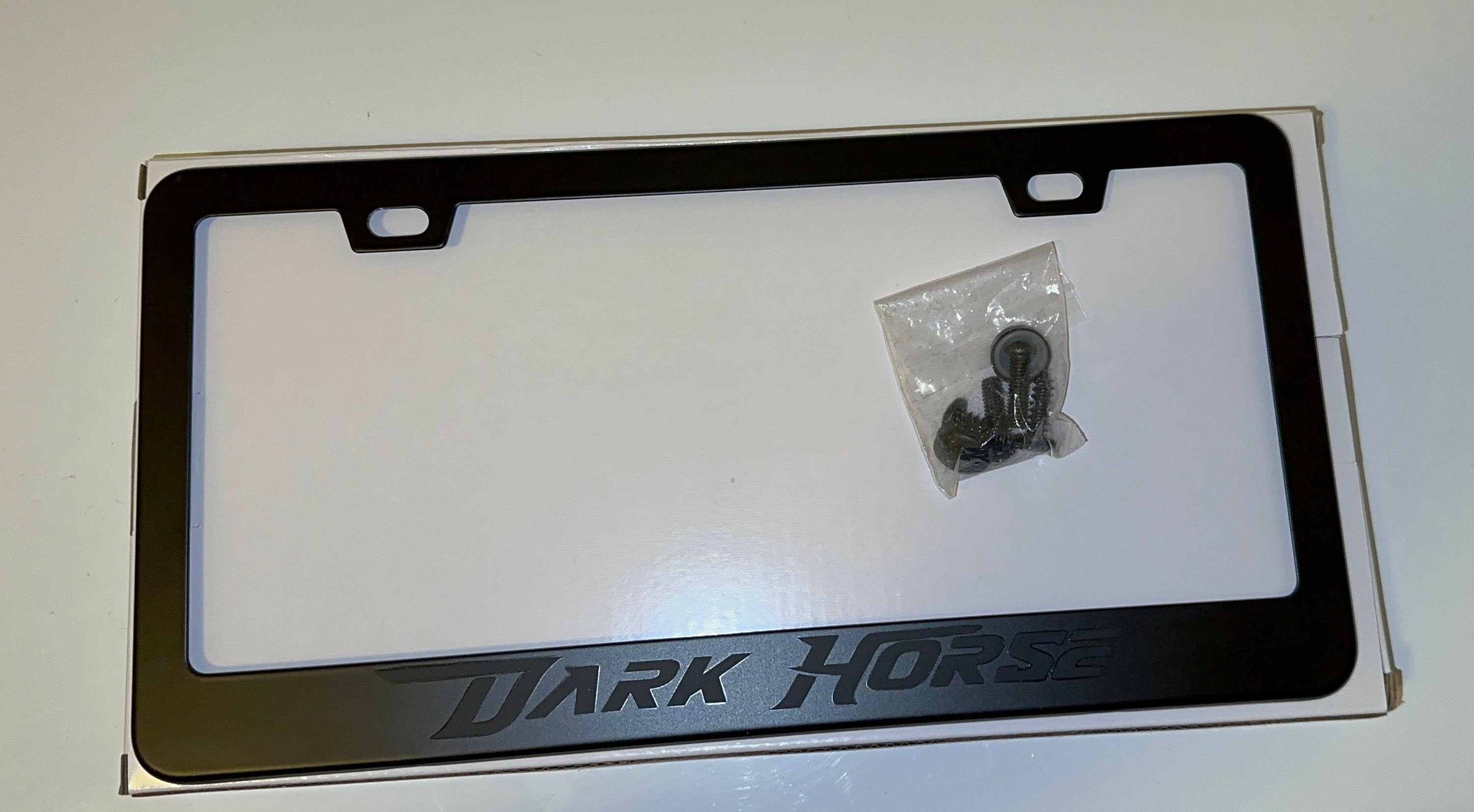 2024 Mustang Dark Horse Ghost Effect on Black Metal License Plate Frame ...