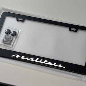 Reflective Chevy Malibu License Plate Frame Stainless Steel W/ Screws ...