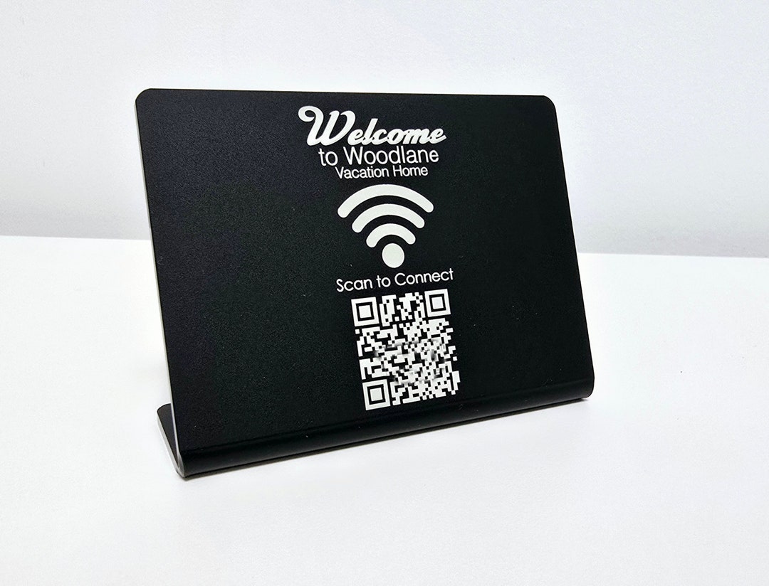 Custom Wifi Scan to Connect QR Code Desk Stand Great for Airbnb, Rental ...