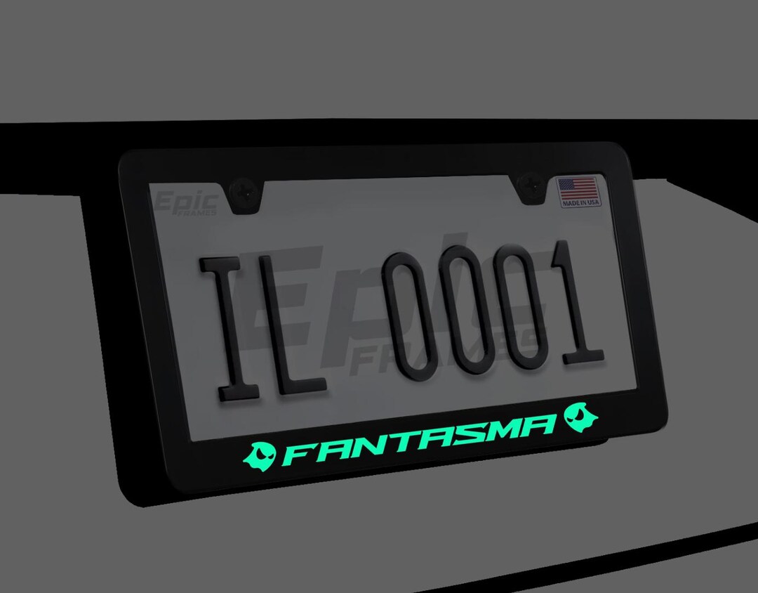 Glowing Ghost License Plate Frame: Stainless Steel Street Racing Style ...