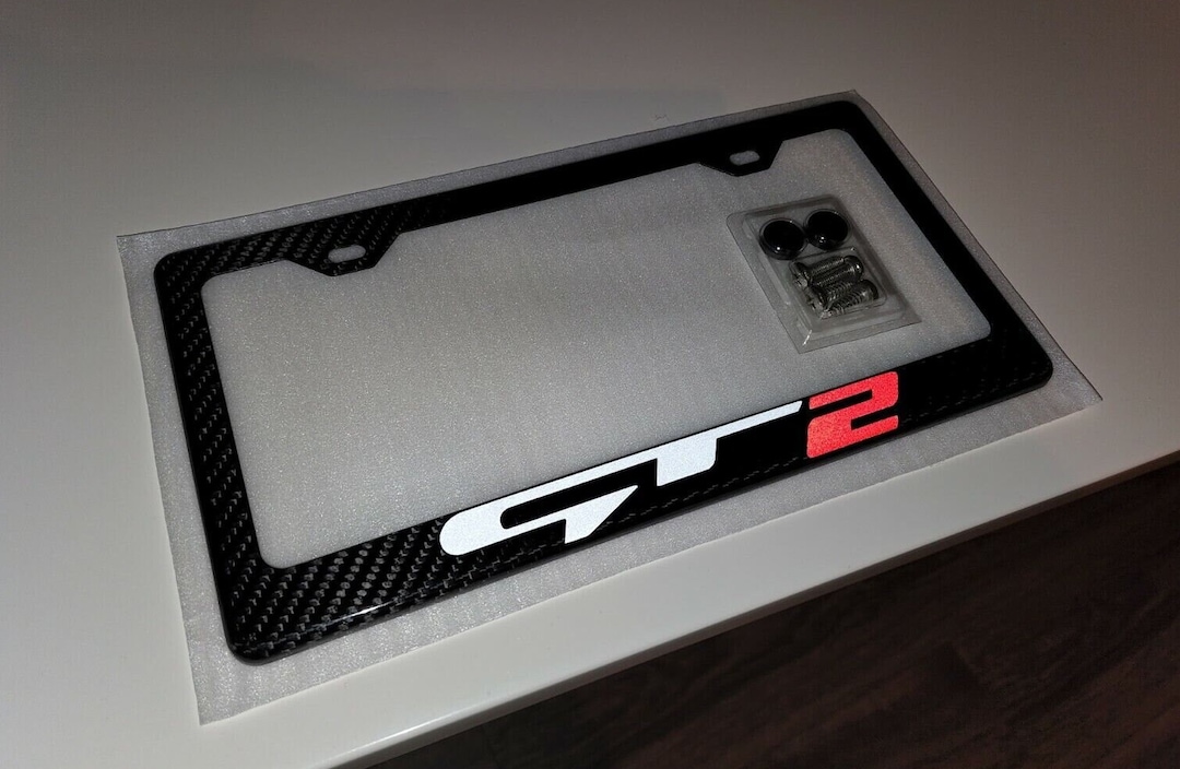 Reflective Stinger GT2 Black Real 100% Carbon Fiber License Plate Frame ...