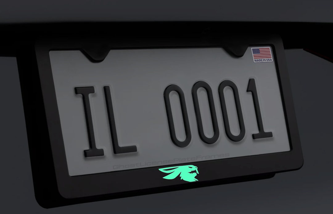 Glowing Evil Fast Rabbit Reflective Fits Black Metal License Plate ...