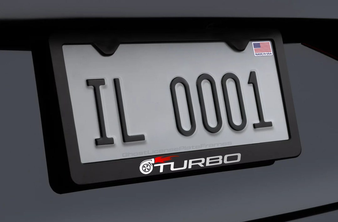 Boosted TURBO Charged License Plate Frame Black Stainless Steel Red ...
