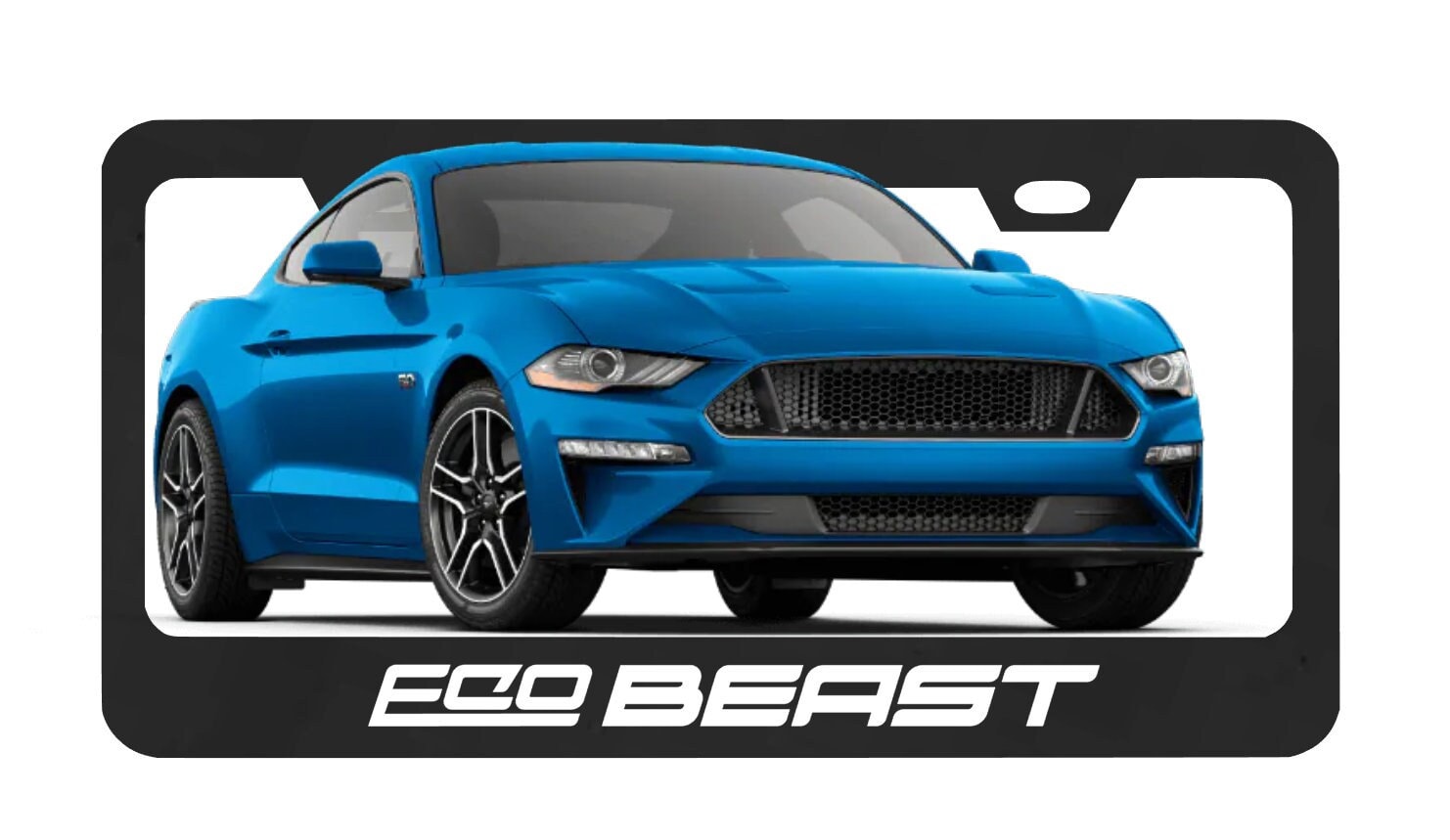 Reflective Ecobeast Mustang Eco Boost Badge Stainless Steel License ...