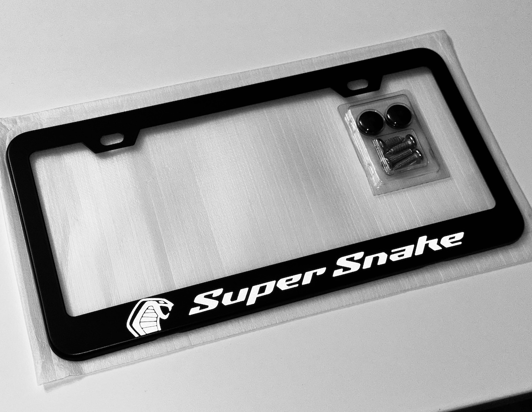 Reflective Super Snake Shelby GT500 / Cobra Mustang Premium Black Metal ...