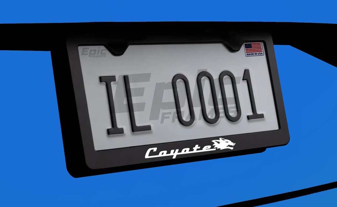 Coyote Mustang GT License Plate Frame Black Premium Metal - Etsy