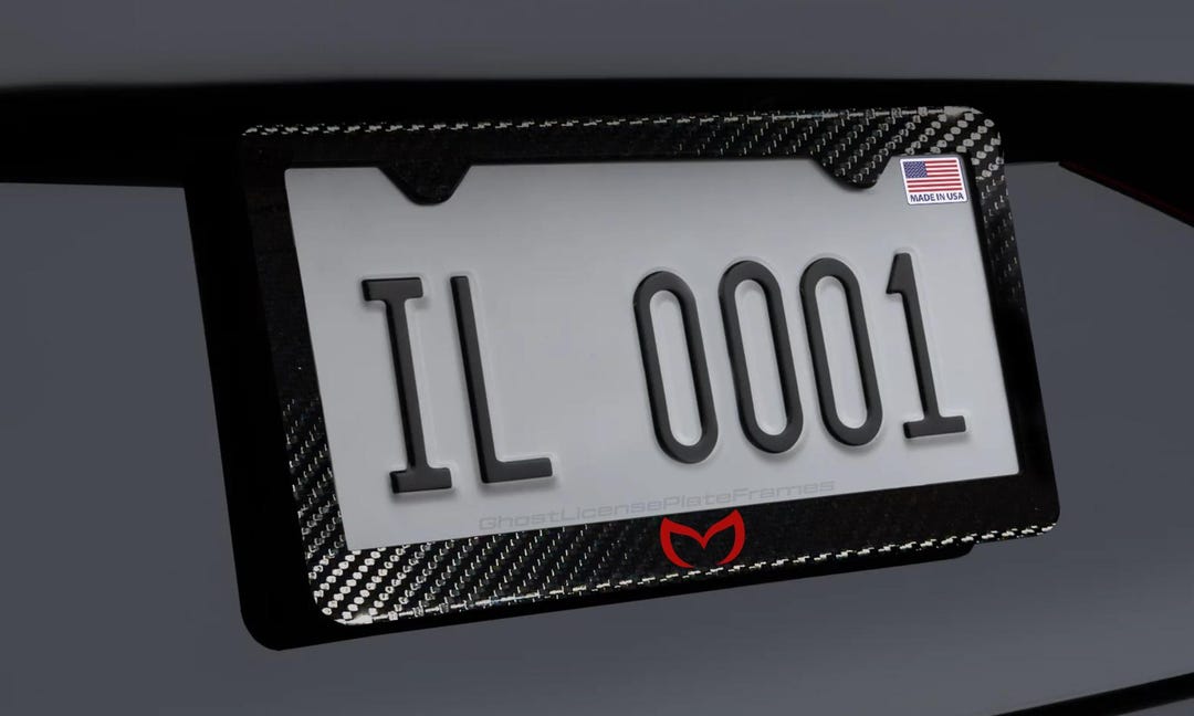 Red Devil Mazda License Plate Frame 100% Real Carbon Fiber W/ Screws ...