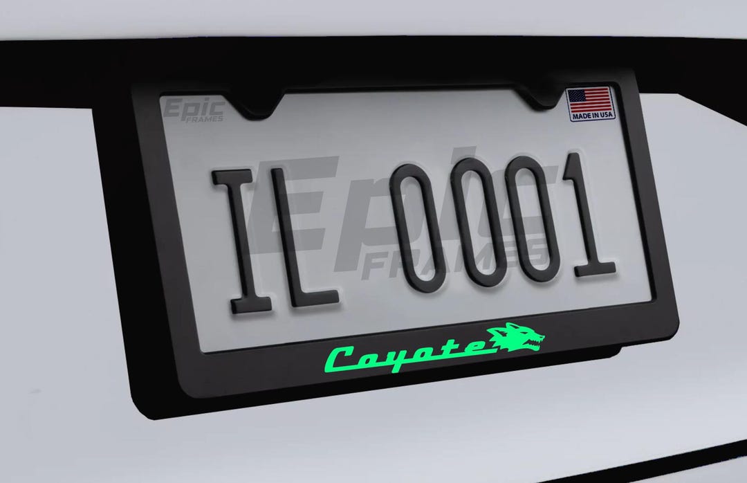 Green Coyote Mustang GT License Plate Frame Black Premium Metal - Etsy
