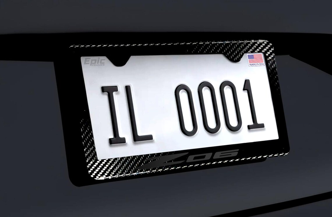 Black on Black Corvette Z06 C8 100% Carbon Fiber License Plate Frame - Etsy