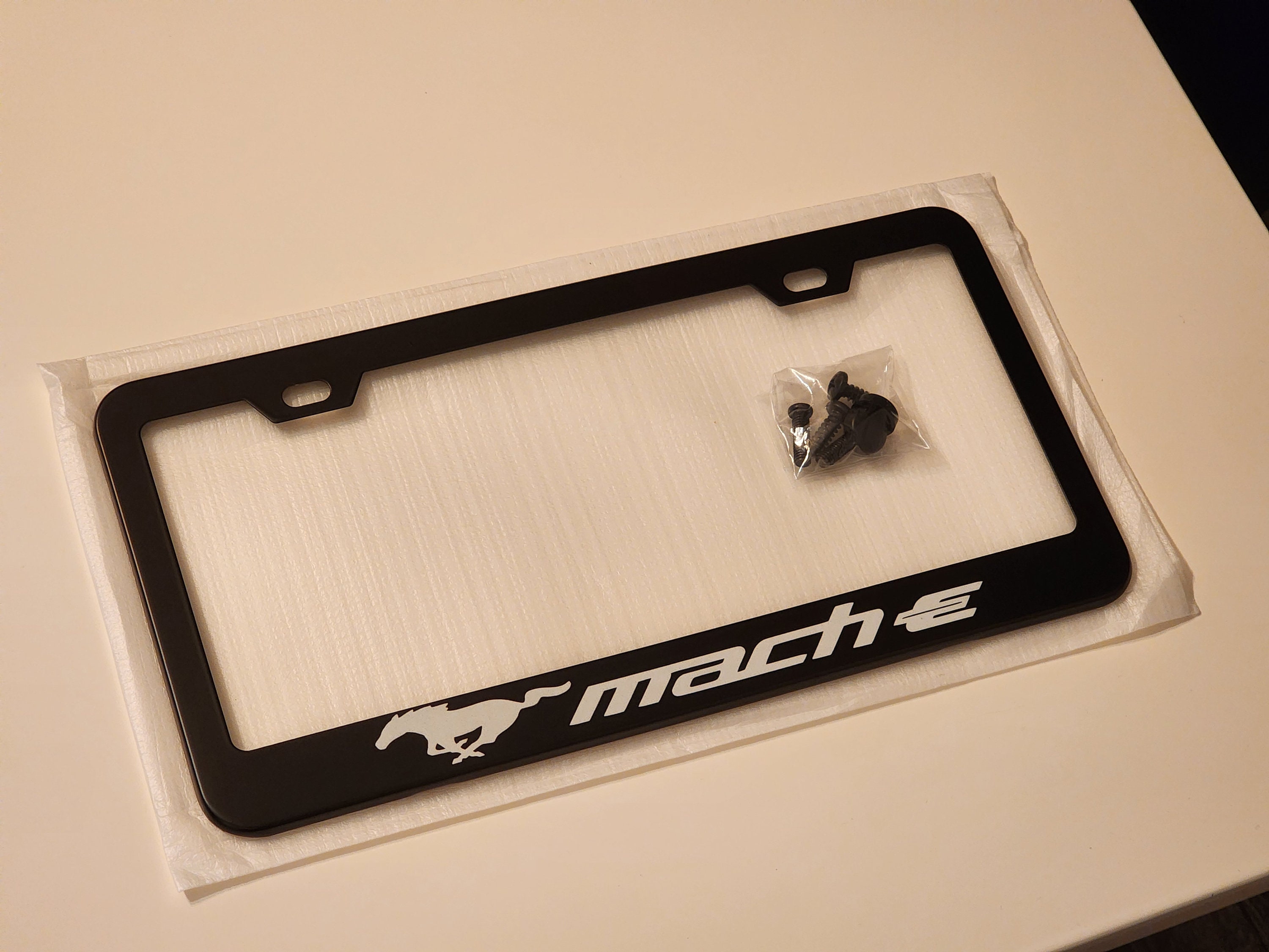 Mustang Mach E License Plate Frame Tag Cover Black Metal - Etsy