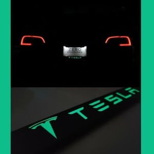 Glowing Tesla Logo Stainless Steel License Plate Frame Holder Rust Free ...