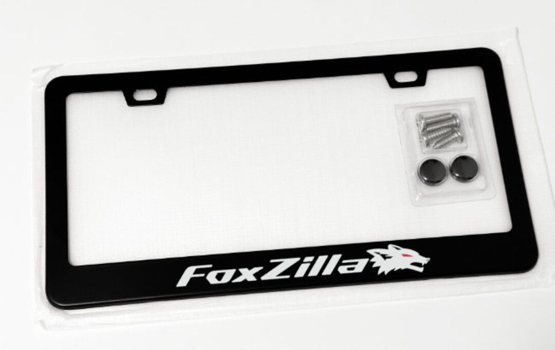 1979 - 1993 Mustang Foxzilla Fox Body Mustang Black Metal License Plate ...