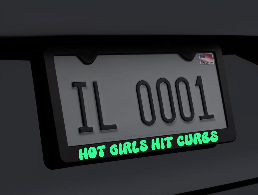 Glowing Hot Girls Hit Curbs License Plate Frame Great Gift for Friend ...