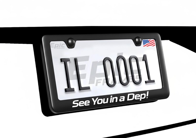 See You in A Dep! License Plate Frame Black Stainless Steel Metal Funny ...