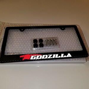 Reflective Godzilla GTR 100% Carbon Fiber License Plate Frame Premium ...