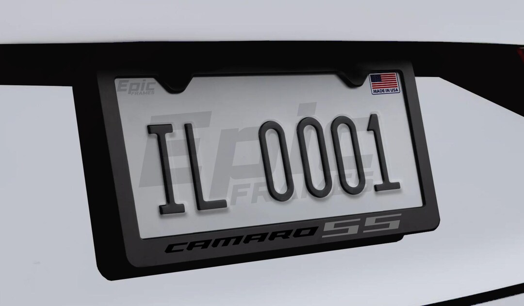 Black and Gray Camaro SS License Plate Frame Black Stainless Steel - Etsy