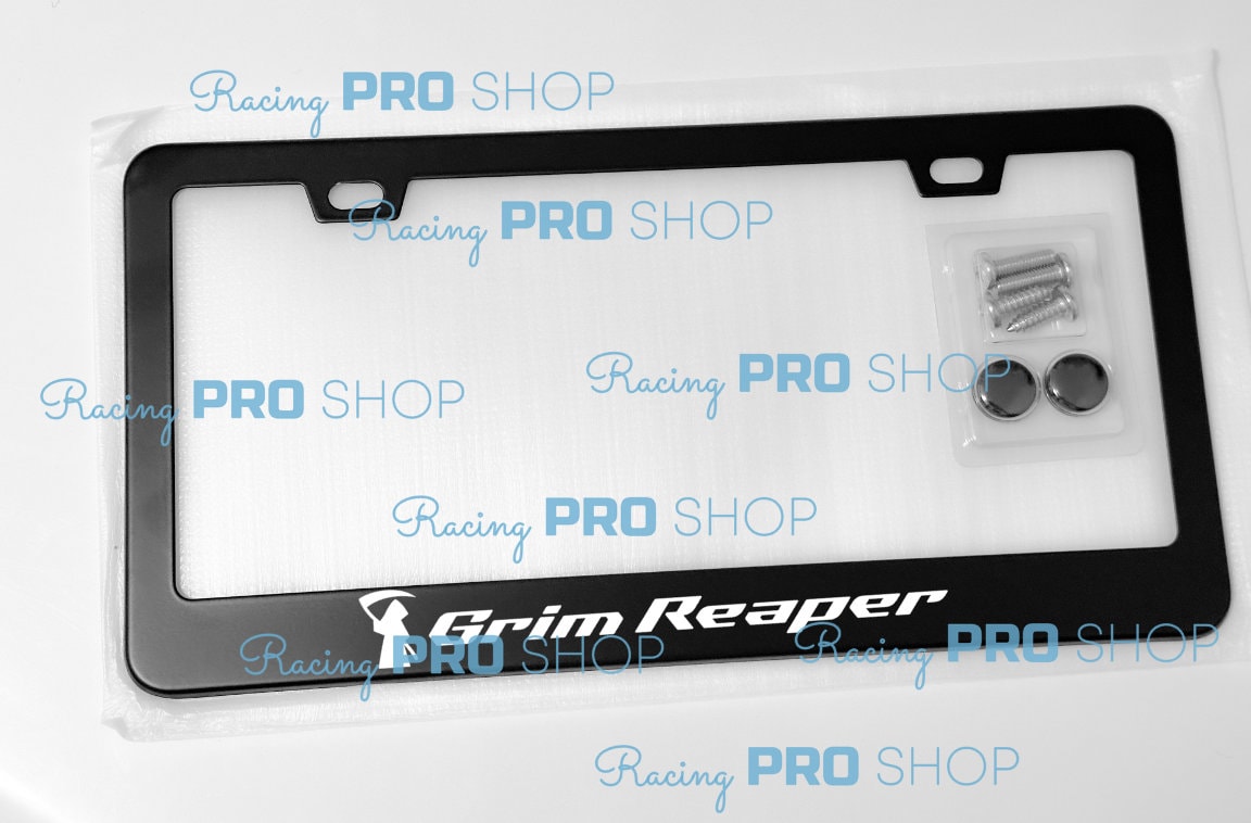 Reflective Grim Reaper License Plate Frame Cover Holder W/ Screws ...