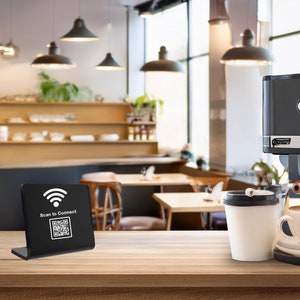 Wifi QR Code Scan to Connect Desk Stand for Cafe / Restaurant Wi-fi ...