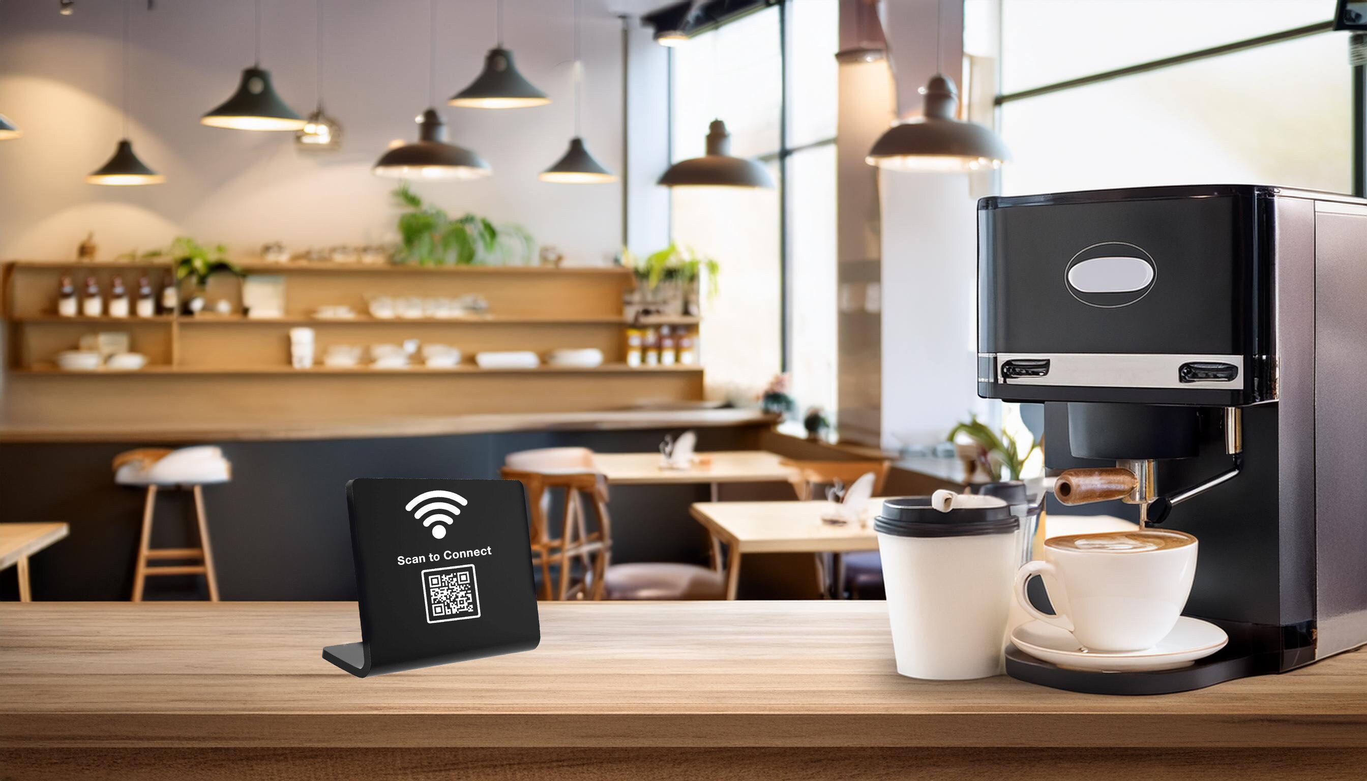 Wifi QR Code Scan to Connect Desk Stand for Cafe / Restaurant Wi-fi ...