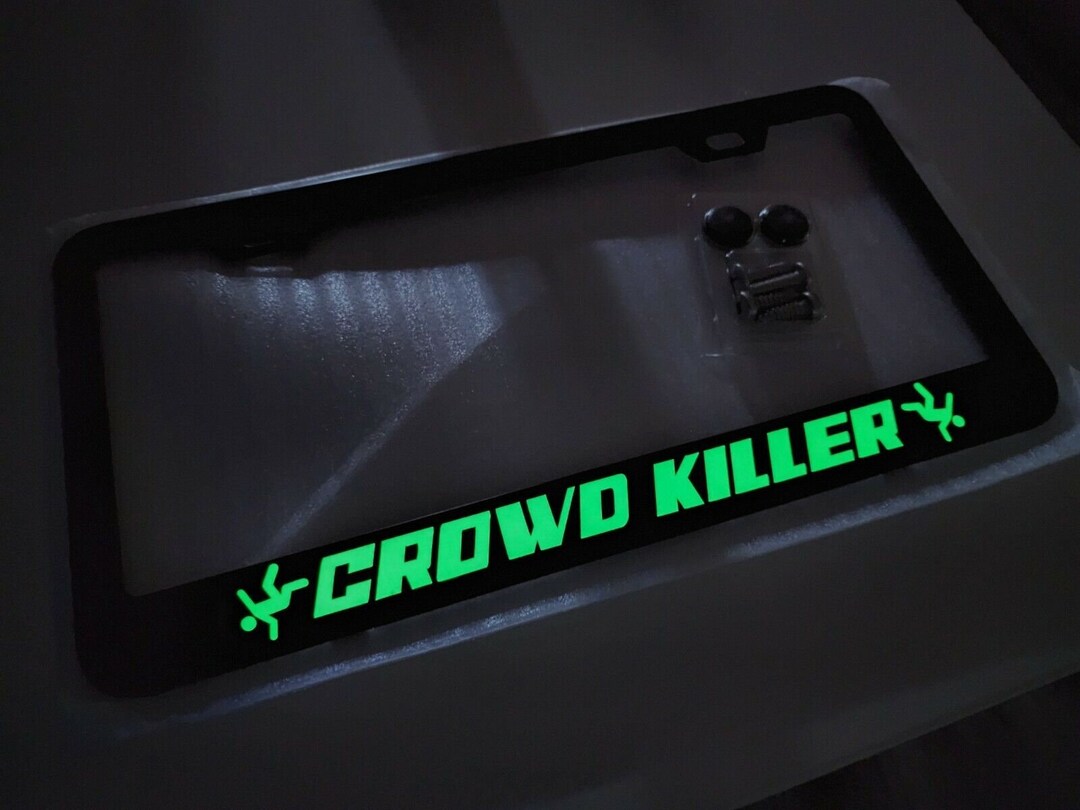 Glowing Crowd Killer Coyote Mustang Meme License Plate Frame for ...