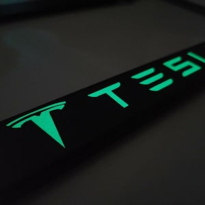 Glowing Tesla Logo Stainless Steel License Plate Frame Holder Rust Free ...
