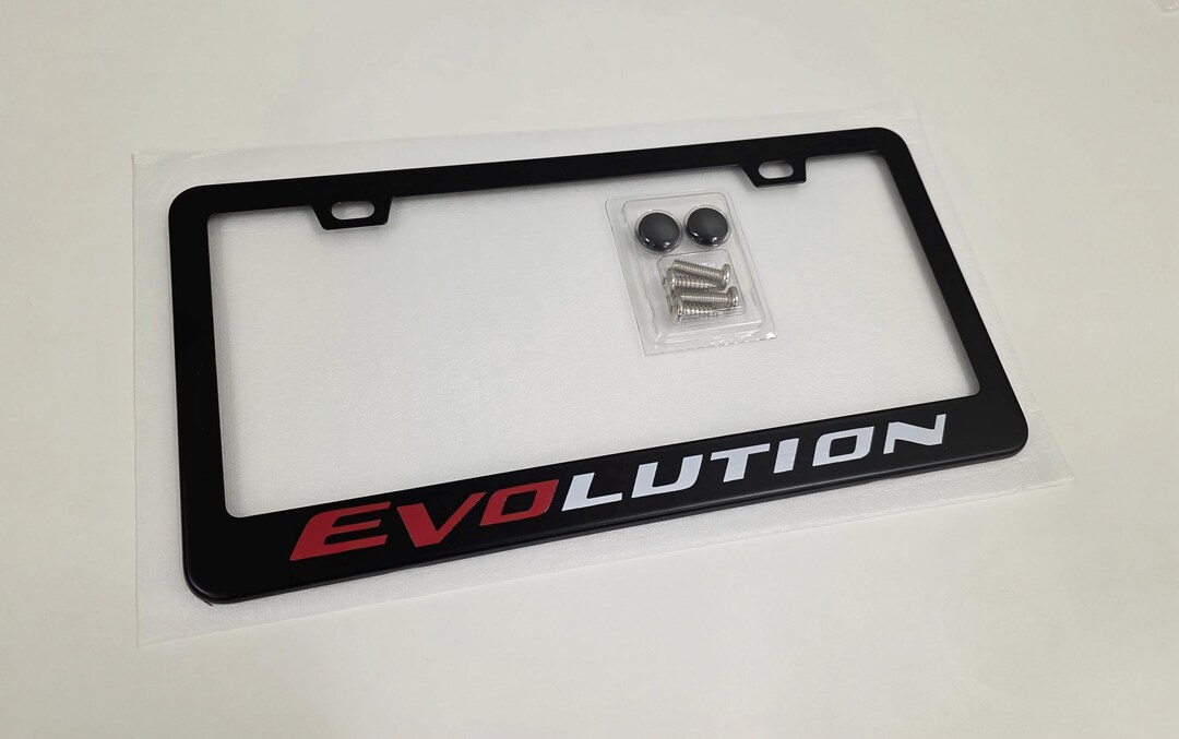 Lancer Evolution License Plate Frame, Premium Black Metal - Etsy