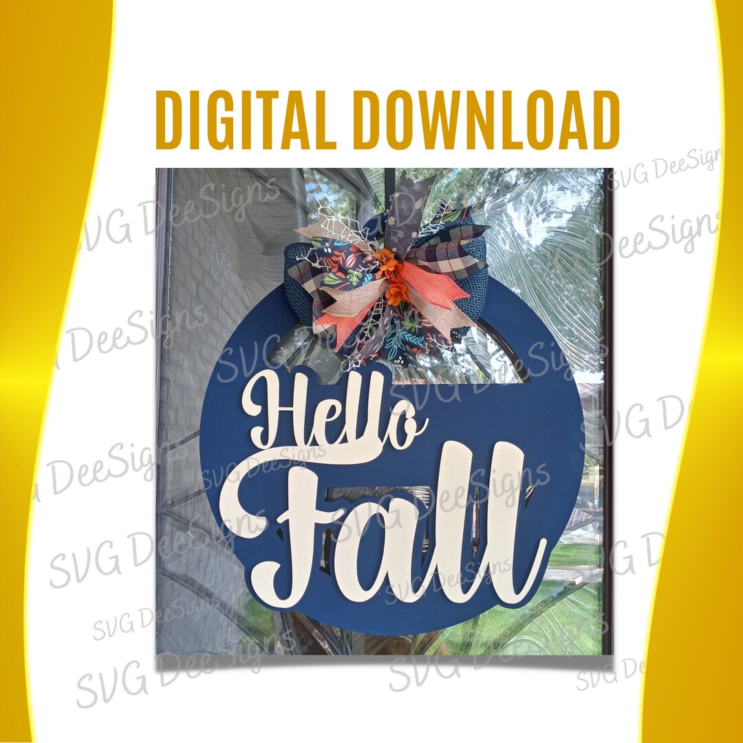 Digital Hello Fall Door Sign File Hello Fall Door Decor - Etsy