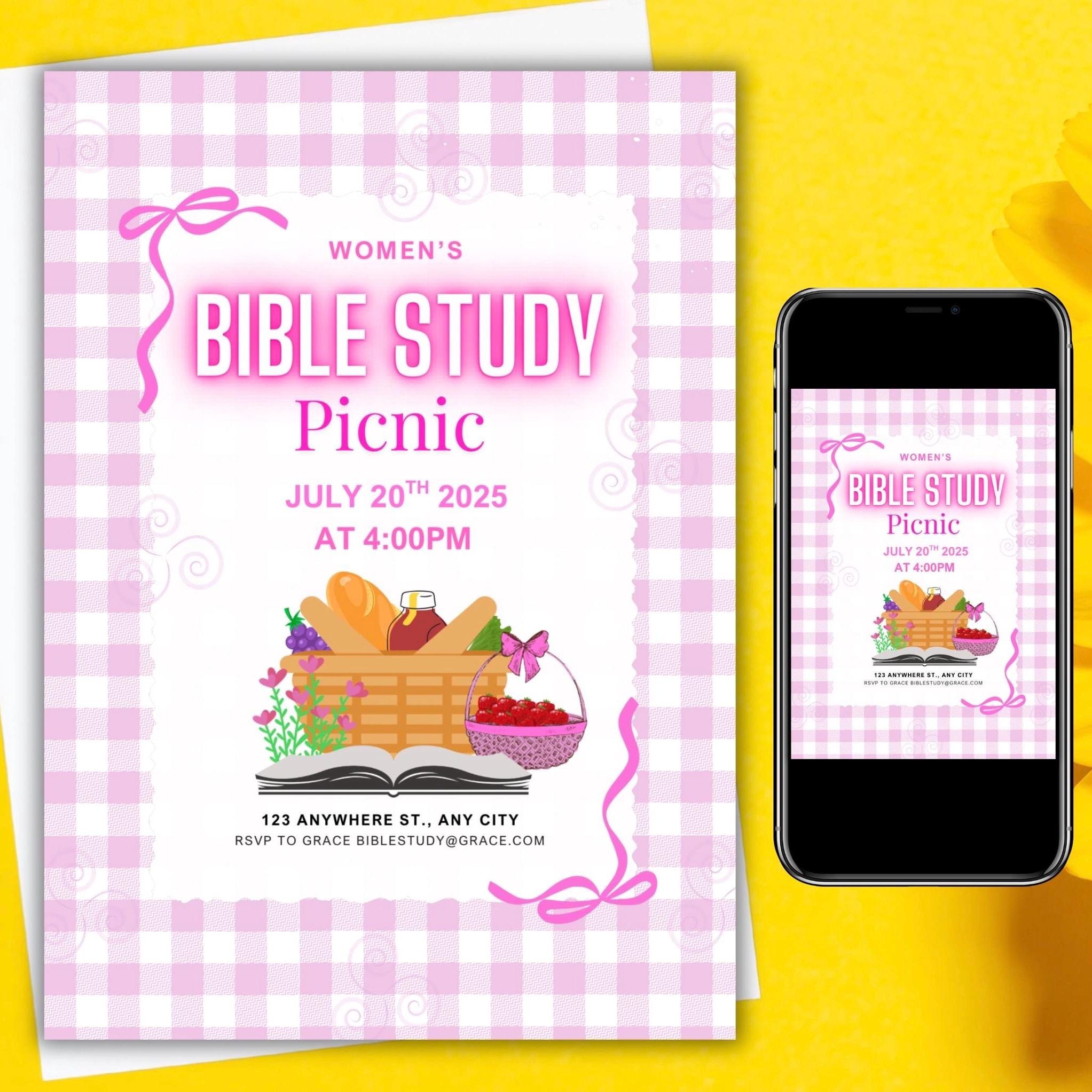 Bible Study Invitation Editable Template, Women’s Bible Study ...