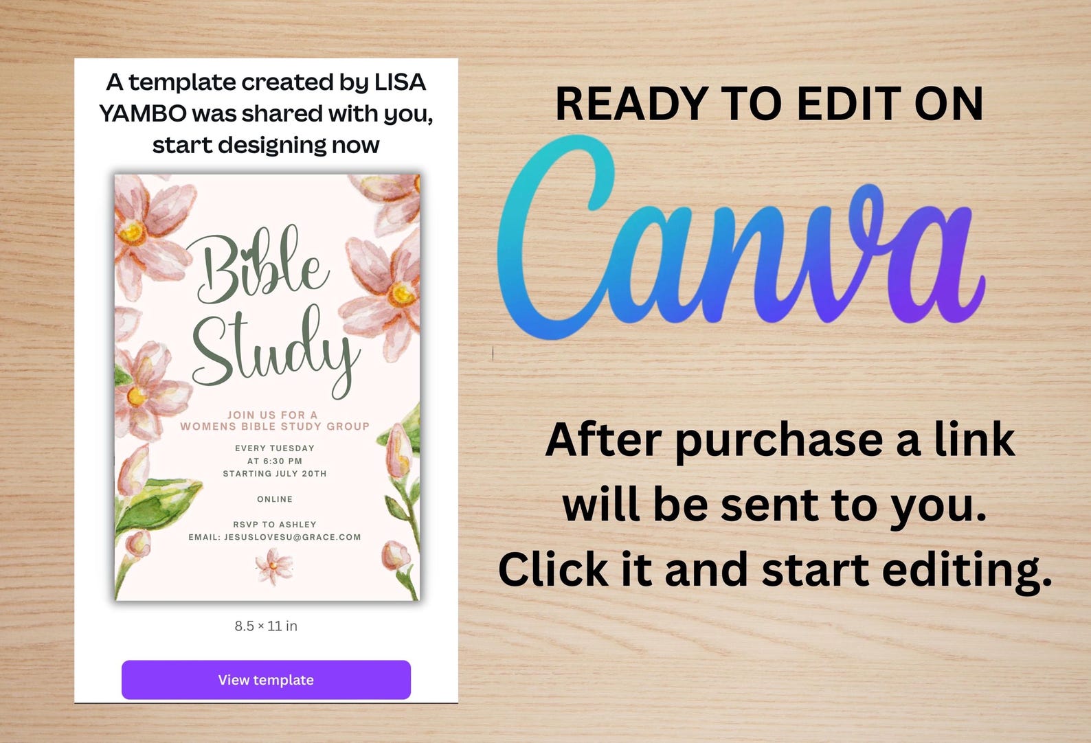 Bible Study Invitation Editable Template, Ready to Edit, Women’s Bible ...