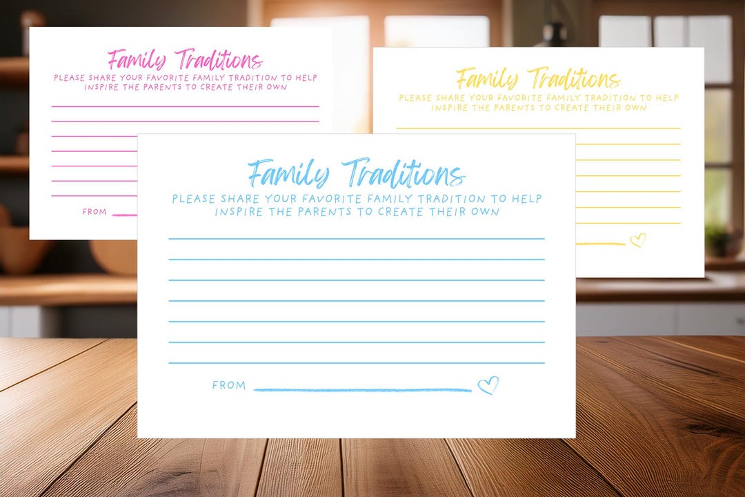 Family Traditions - Baby Shower Activity - Etsy