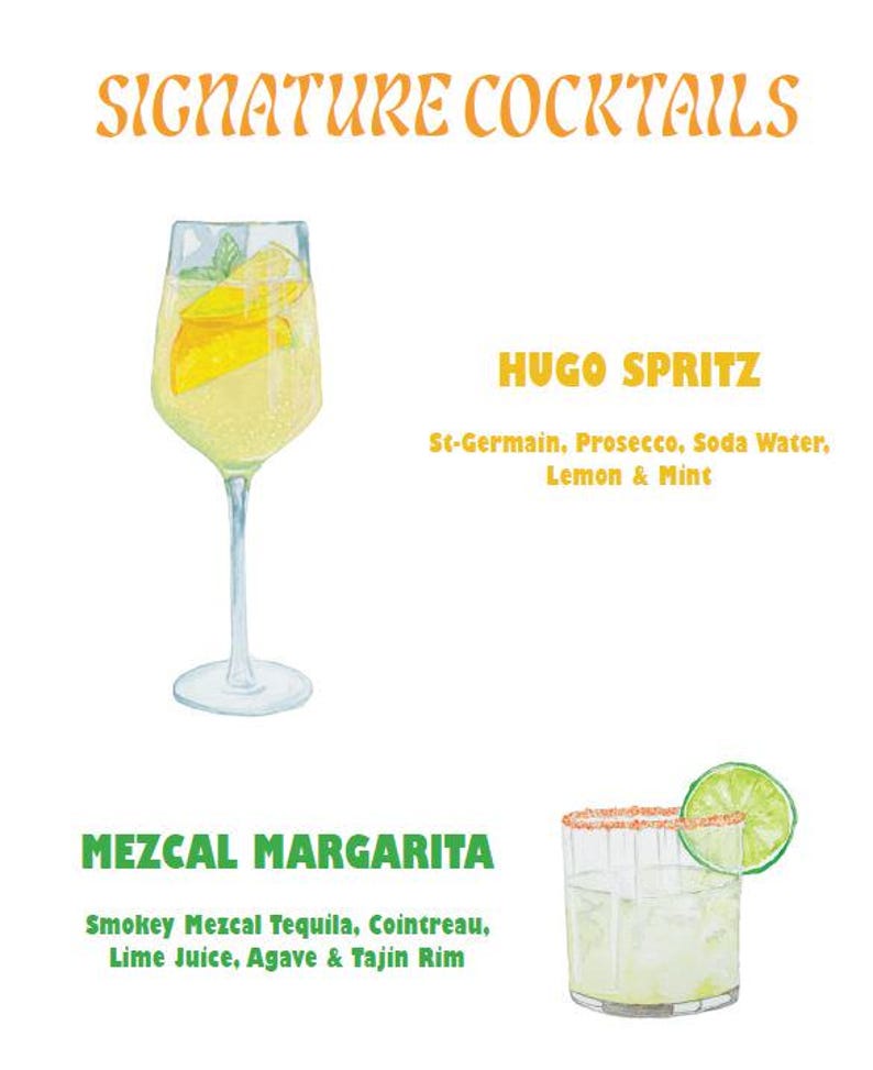 Custom Signature Cocktail Sign - Etsy Canada