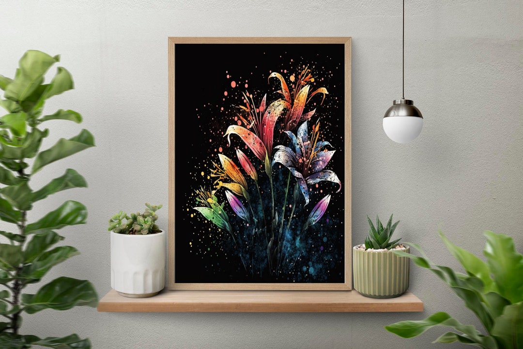 Mural Lilies A4 | High Quality Self-print Poster | Instant Download ...