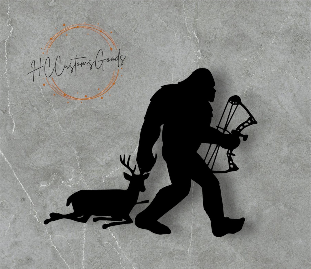 Sasquatch Archery | Sasquatch Deer Archery | Bigfoot Hunter Decal | Sasquatch Bow Hunter ...