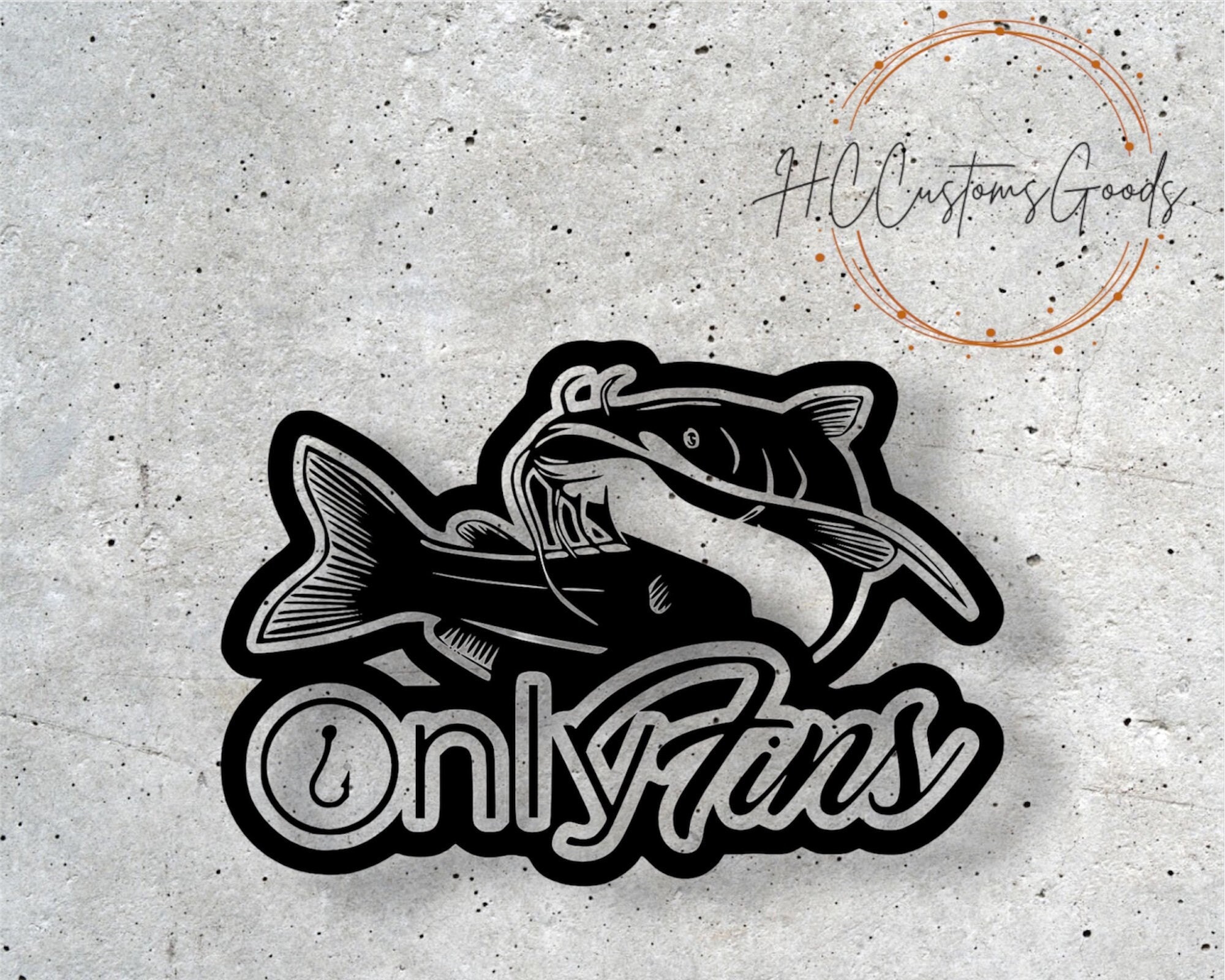Only Fins Catfish Decal Fishing Decal Catfish Noodling Truck Decal ...
