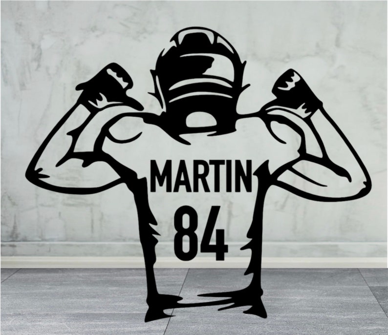 Custom Football Player Name Decal Sports Decal Personalized Football ...