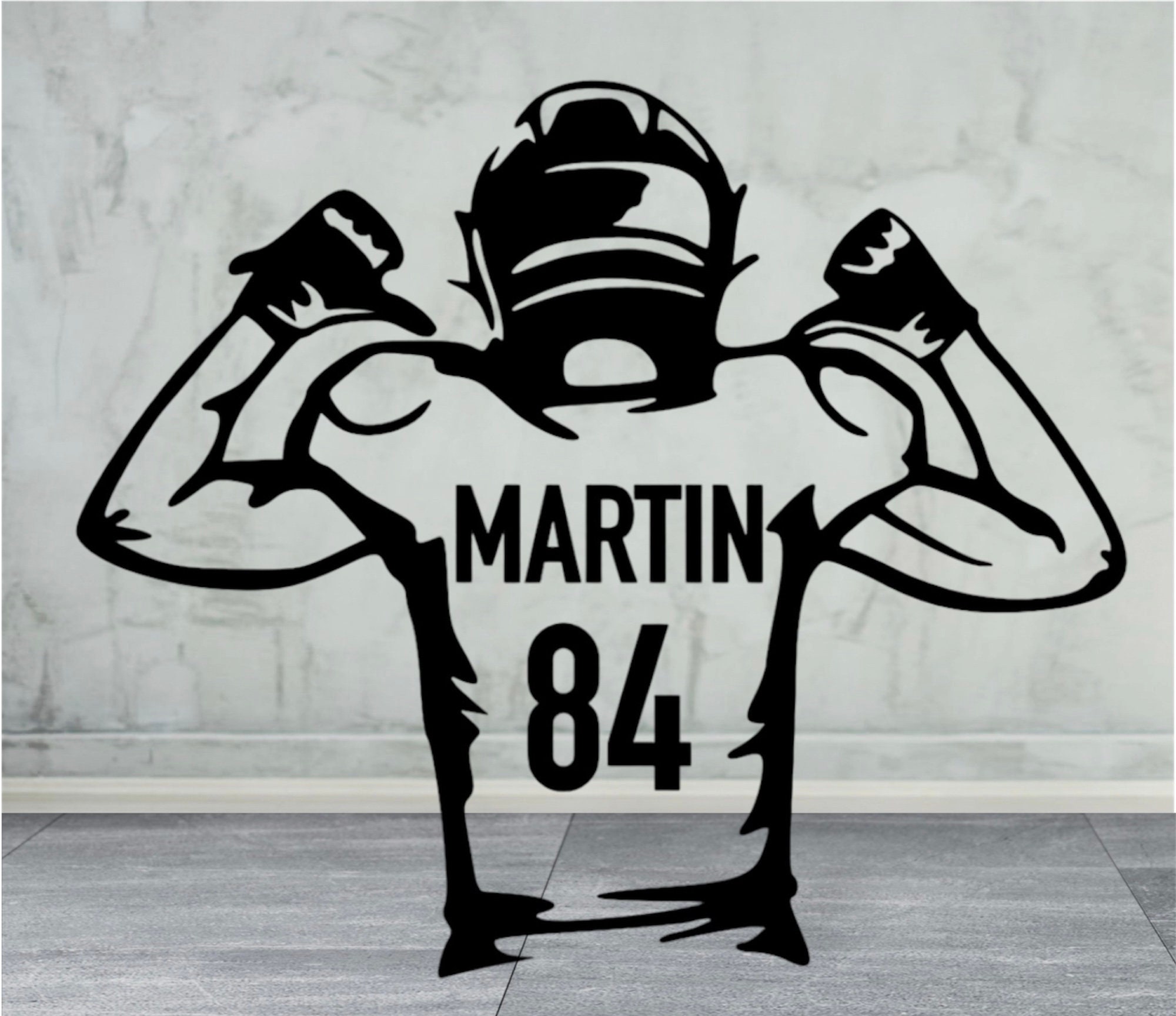 Custom Football Player Name Decal Sports Decal Personalized Football ...