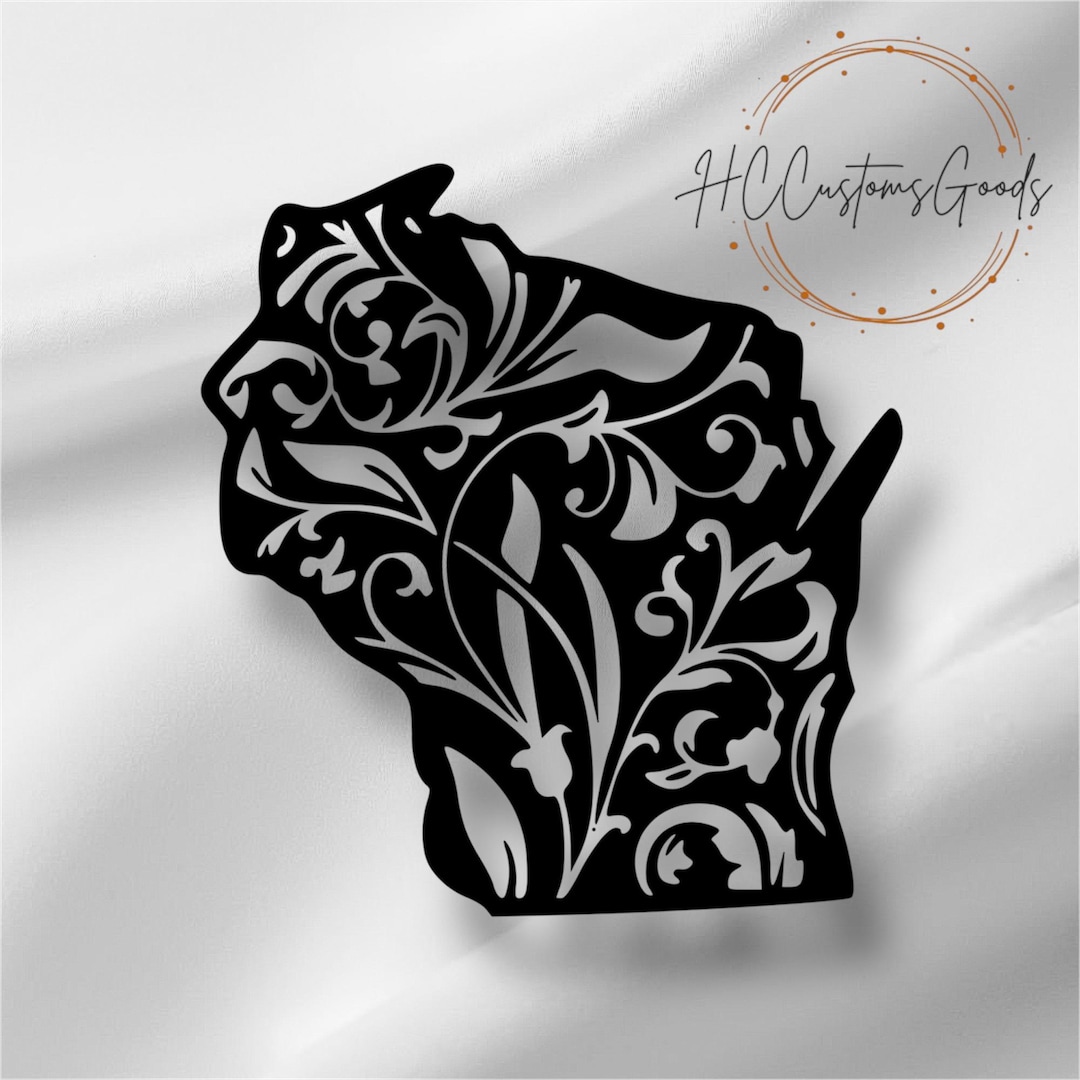 Wisconsin Tooled Leather Decal | Truck Decal | Western | Window Decals ...
