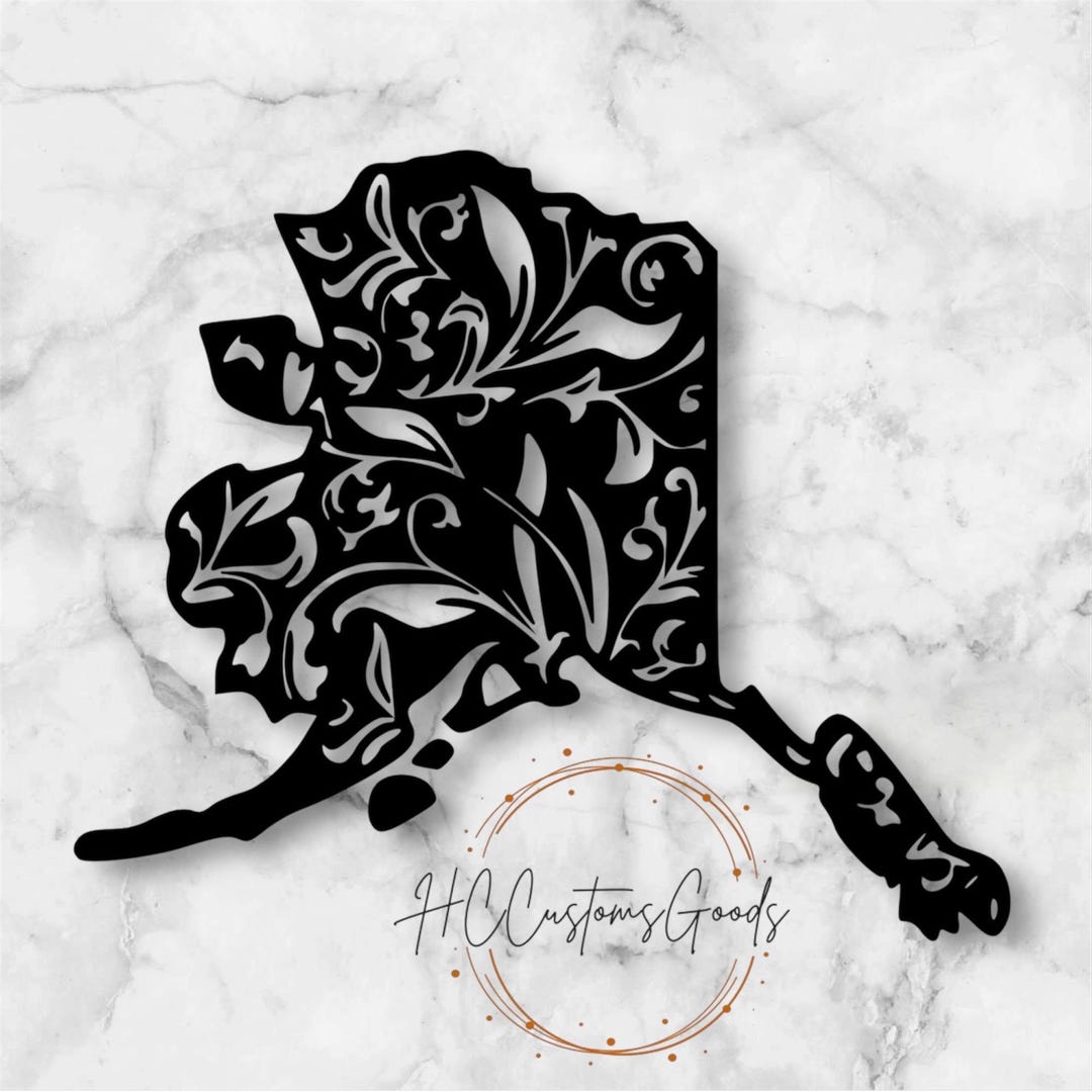 Alaska Tooled Leather Decal | Truck Decals | Western | Window Decals ...