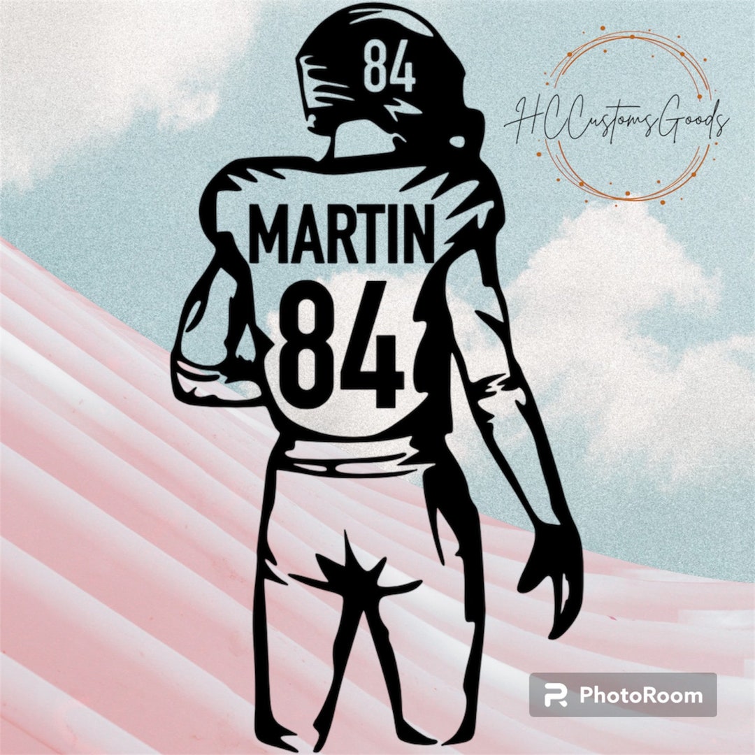 Custom Football Player Decal | Personalized Football Window Sticker ...