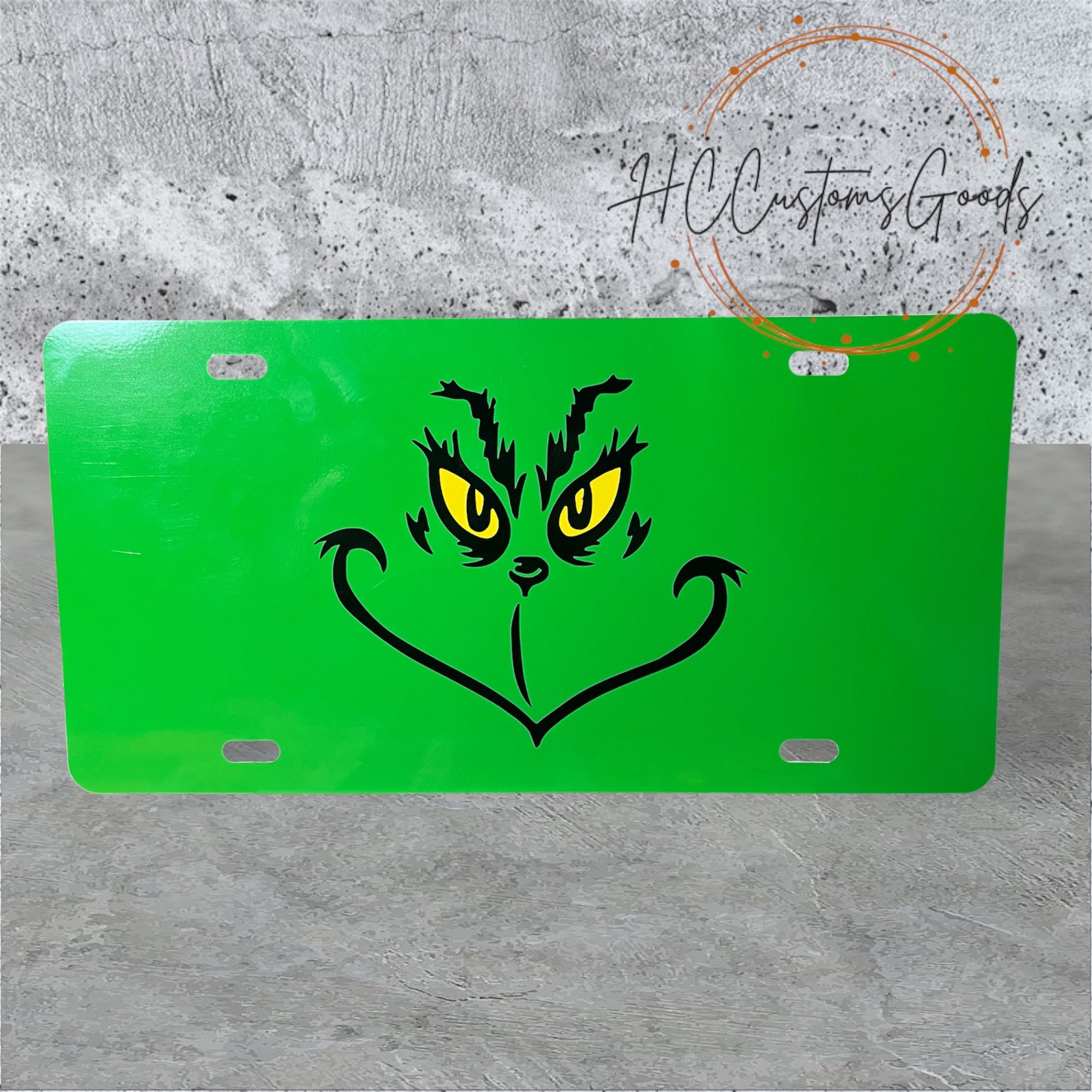 Mean One Face License Plate | Grinch | Grinch Custom Gifts | Custom ...