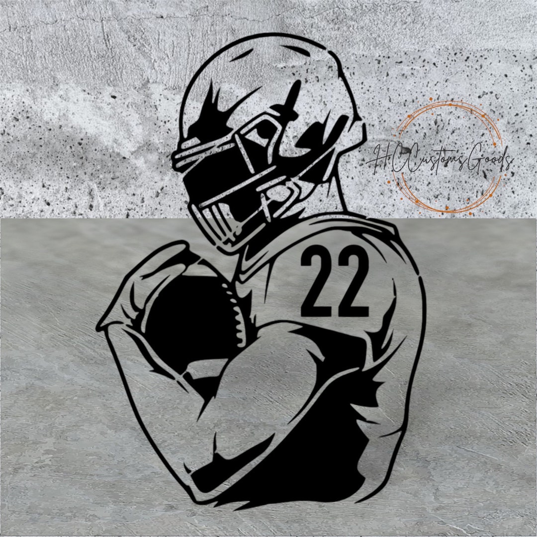 Football Decal | Custom Decal | Football Number Decal | Window Decal ...