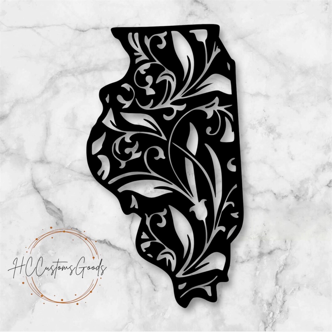 Illinois Tooled Leather Decal | Truck Decal | Western | Window Decals ...