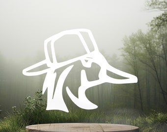 Duck With Hat Backwards Decal - Etsy