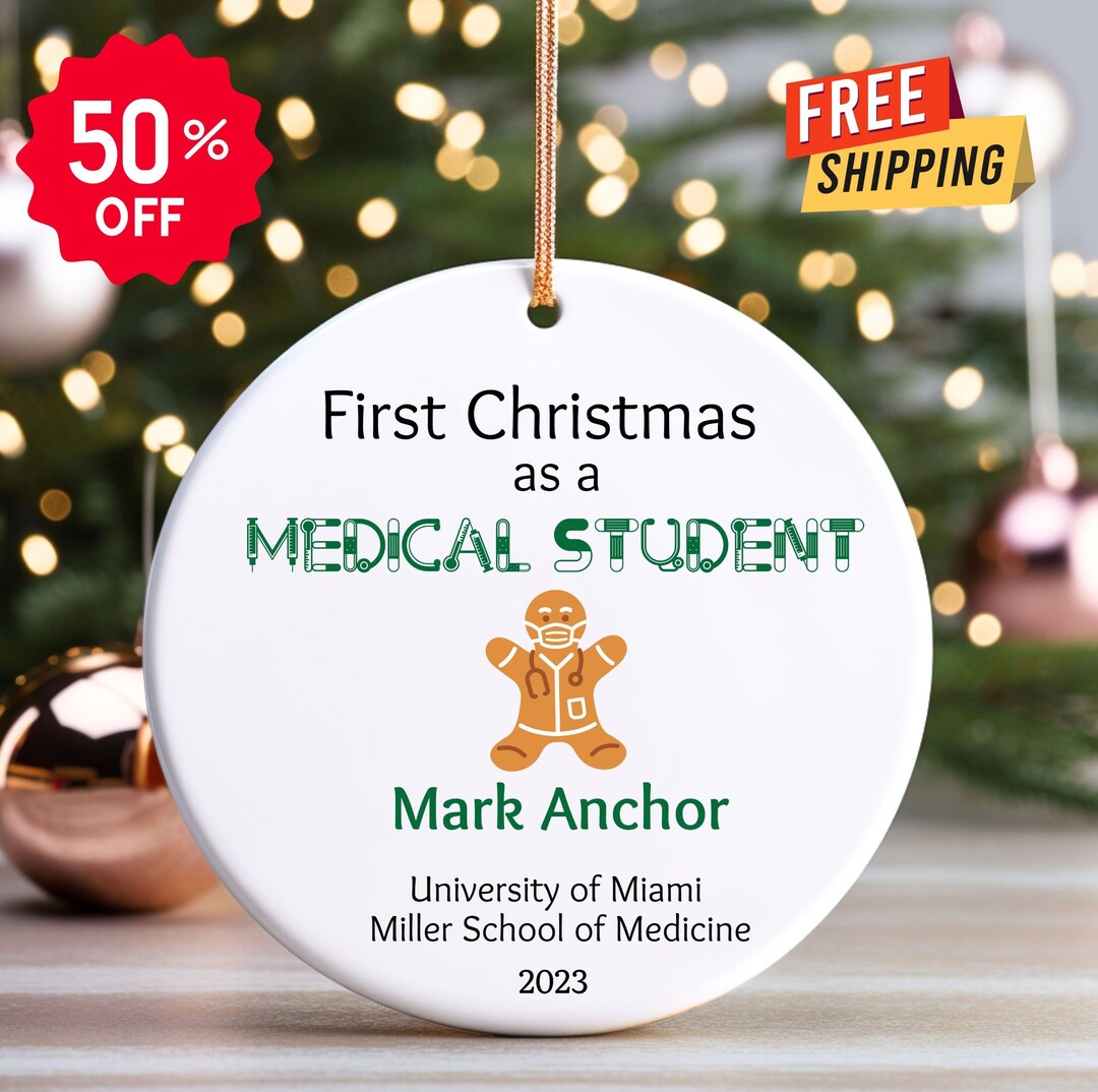 First Christmas as a Medical Student Ornament, Medical Student Gift ...