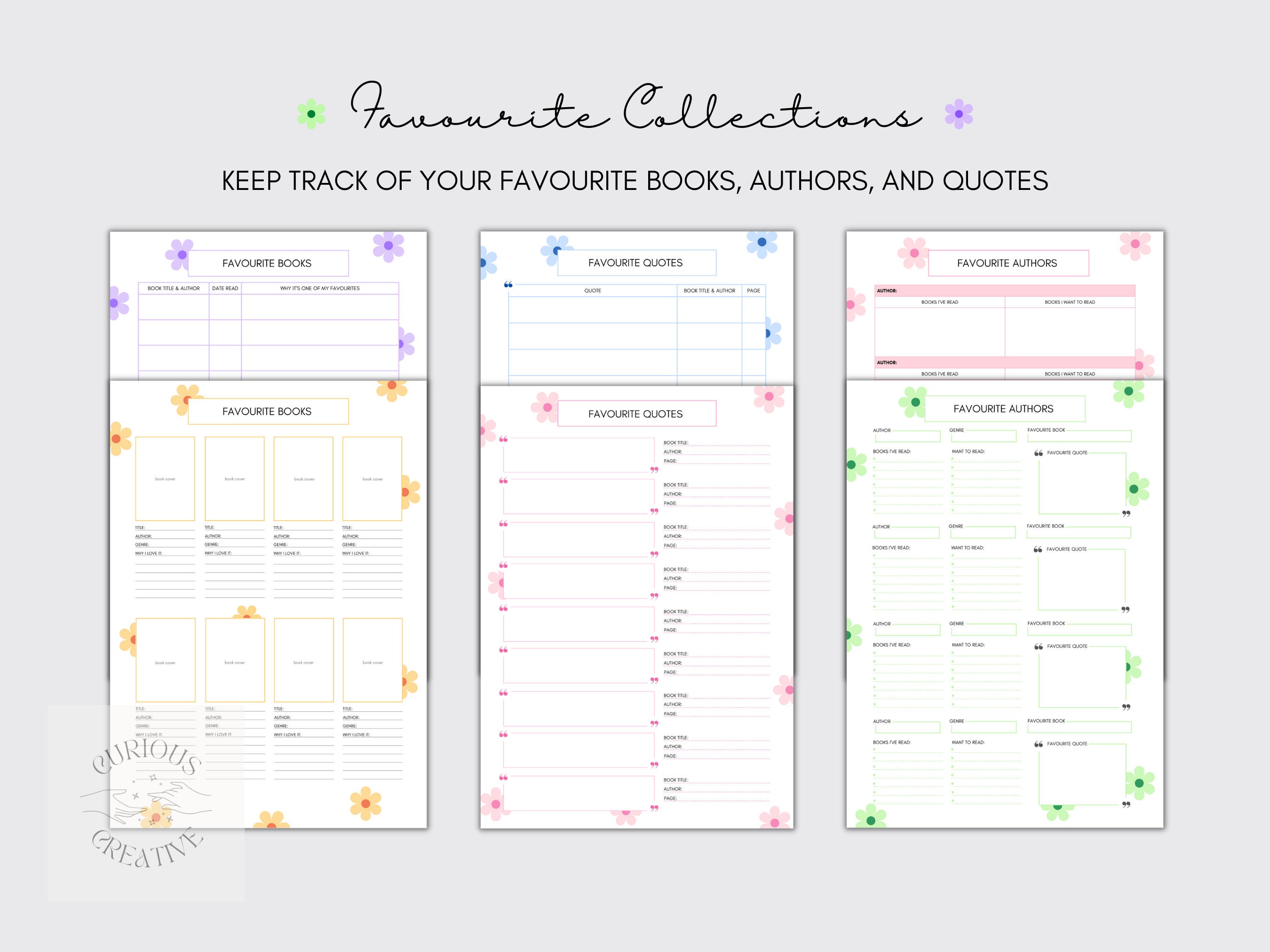 Flower Power Printable Reading Journal, Reading Planner, Book Journal ...