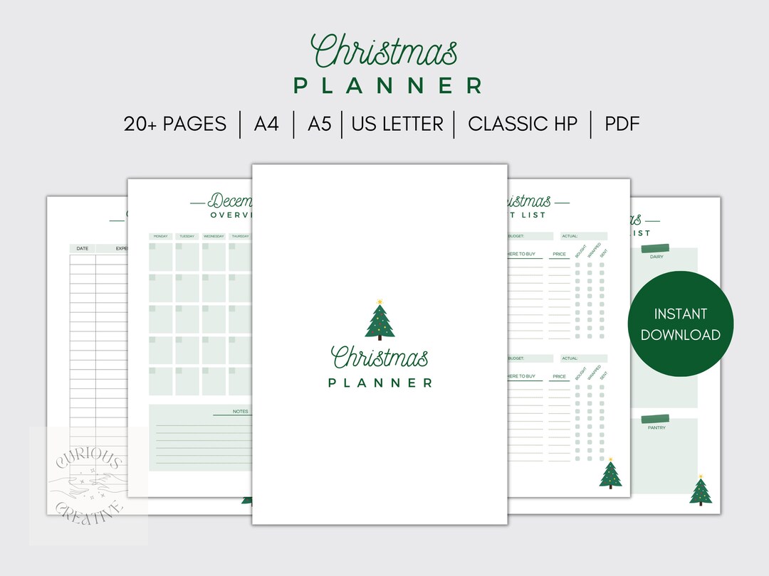 Christmas Planner Printable, Holiday Planner, Christmas Gift List, Xmas ...