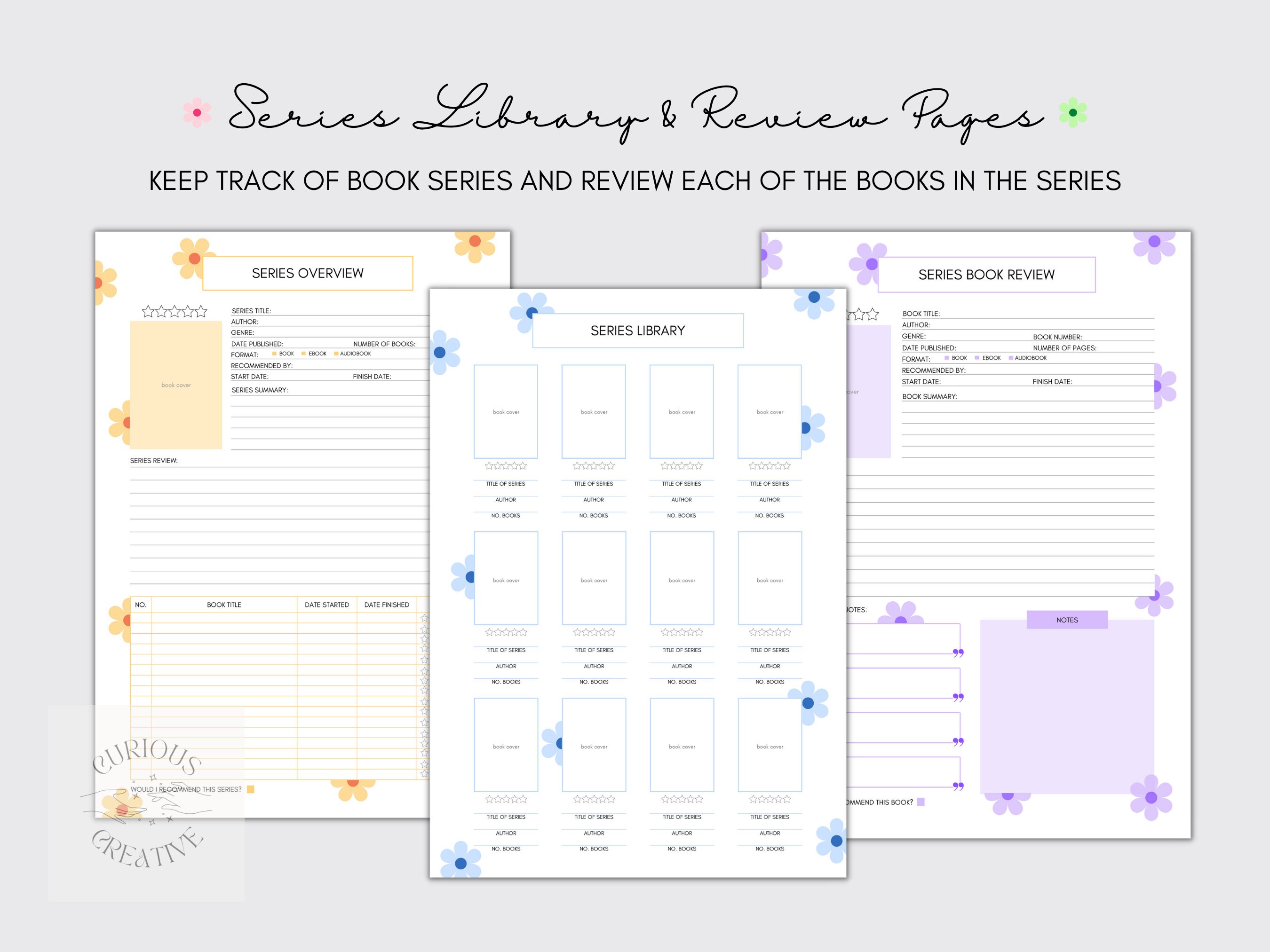 Flower Power Printable Reading Journal, Reading Planner, Book Journal ...