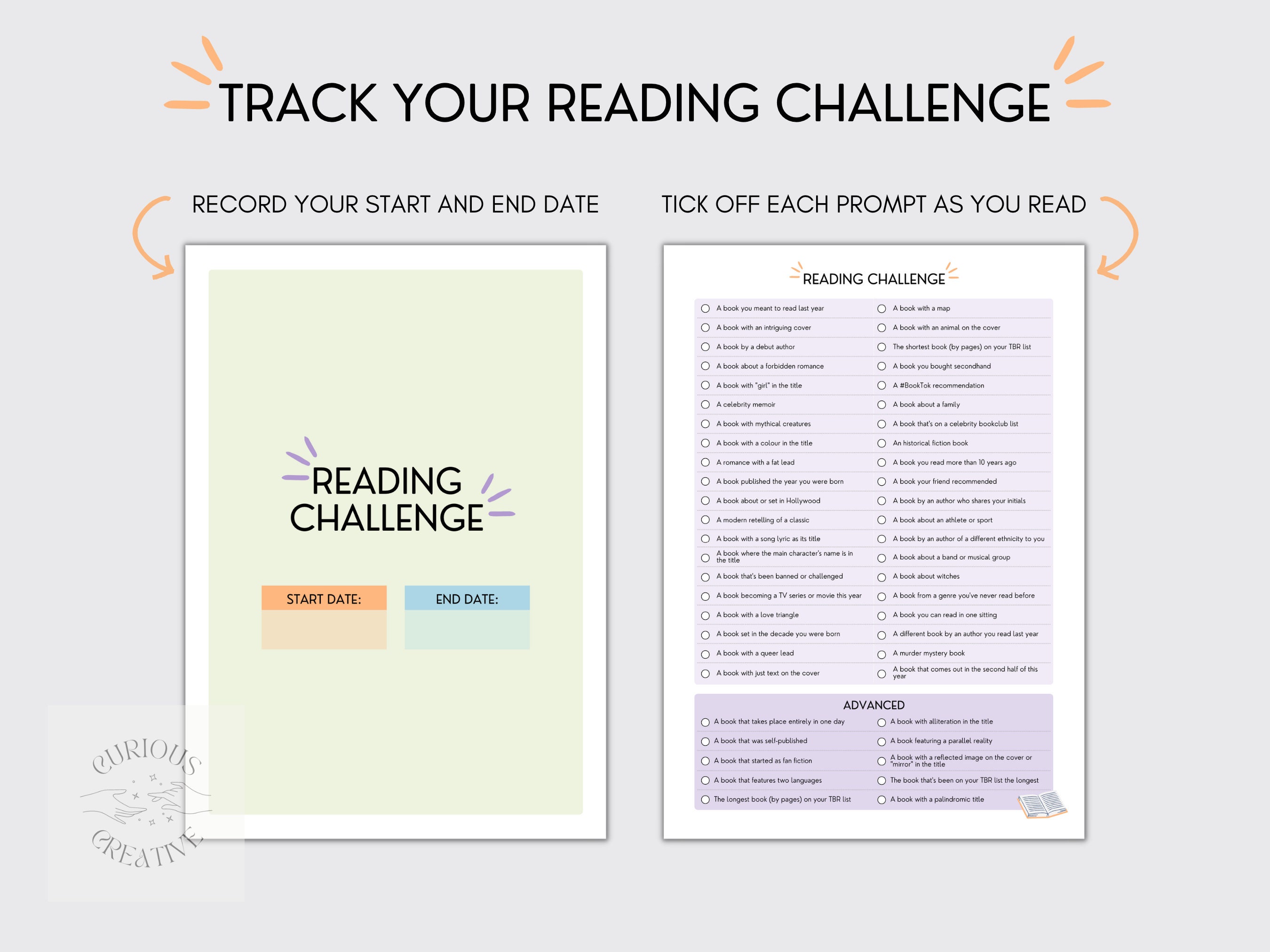 Reading Challenge Printable | Reading Tracker | Book Tracker | Book ...